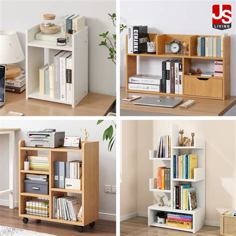 Js리빙 책상책꽂이 원목 미니 간이 2단 3단 책상위 정리함 선반 이동식 서랍 책장 스탠드 책꽂이 위시버킷