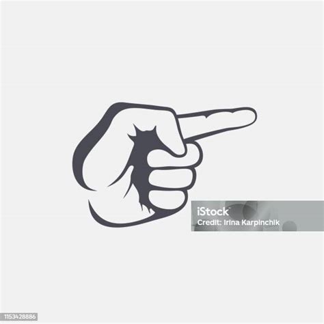 손 제스처입니다 오른쪽 손가락을 가리킵니다 벡터 일러스트입니다 가리키기에 대한 스톡 벡터 아트 및 기타 이미지 가리키기 손 손가락 Istock