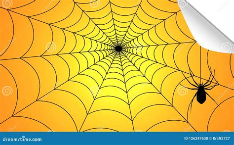 Spider Weaves A Web Of Halloween Stock Vector Illustration Of