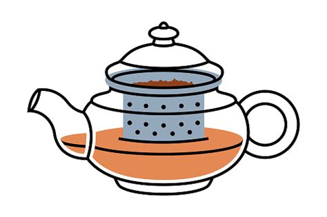 향기로운 차 양조 와 뜨거운 음료 에서 유리 와 손잡이 벡터 일러스트 개념에 대한 스톡 벡터 아트 및 기타 이미지 개념 그릇 녹색 Istock