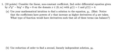 Solved 10 Points Consider The Linear Non Constant
