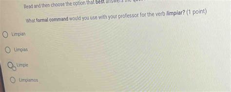 solved read and then choose the option that best answers the what
