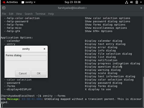 Zenity And Its Commands Harshyadav Medium