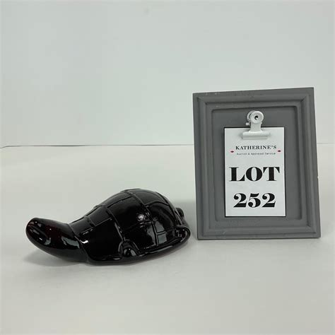 252 Unmarked Ruby Red Turtle Paperweight Figure