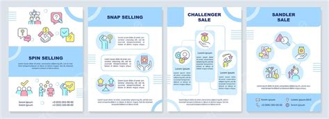 Sales Techniques Blue Brochure Template Guidebook Booklet Customer Vector Guidebook Booklet