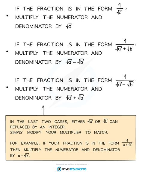 Rationalising The Denominator A Level Maths Revision Notes