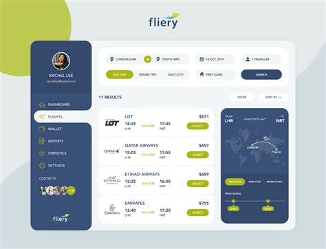 Fliery Flight Management User Dashboard Design On Behance