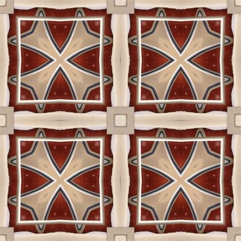 Seamless Tileable Decorative Pattern With Symmetrical Design And Vivid Colors Stock Illustration