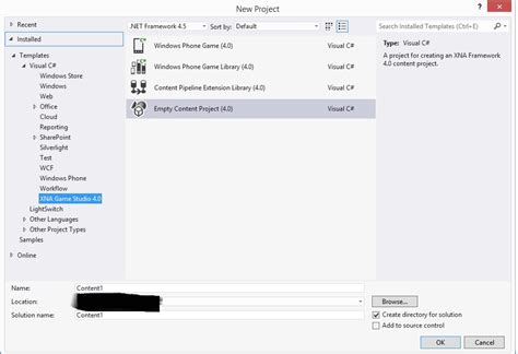 Net Why When Trying To Create New Xna 40 Project In C I See Only 4