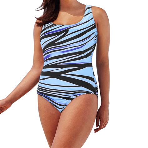 Womens Fashion Conservative Gradient Stripe Large Beachwear Bikini