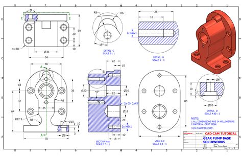 Solidworks Tutorial Gear Pump Base