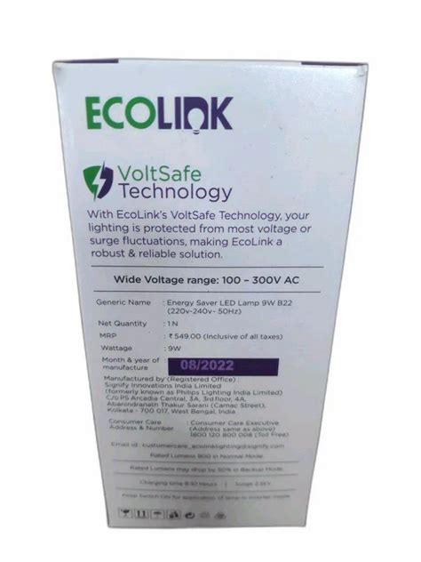 Ecolink 9w Emergency Led Bulb Battery Type Lithium Ion At Rs 345box