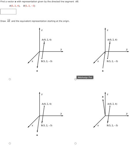 solved find a vector a with representation given by the
