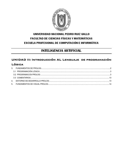 1 Prolog Pdf Lógica De Primer Orden Lenguaje De Programación
