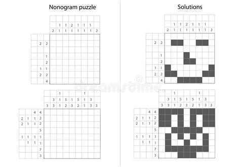 Nonogram Puzzle With Solution Shown Picross Grid Game Logic Challenge
