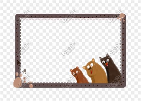Hand Drawn Cute Bear Border Brown Bear Black Bear Beautiful Border