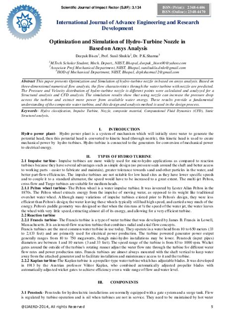 Pdf Optimization And Simulation Of Hydro Turbine Nozzle In Based On Ansys Analysis