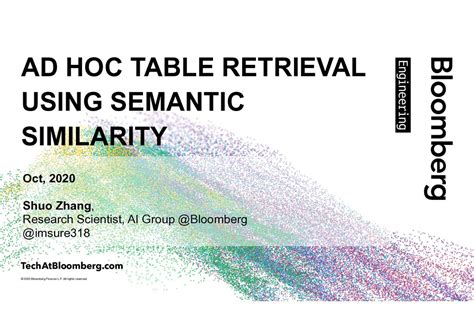 Information Retrieval And Text Mining 2020 Table Retrieval Speaker Deck