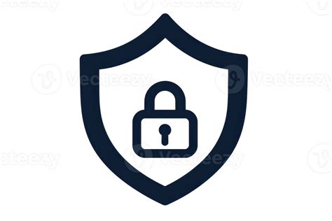 Minimalist Illustration Of A Padlock Inside A Shield Symbolizing