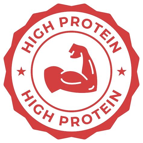 Premium Vector High Protein Label Vector Icon Illustration Rich Source Of Protein Red Logo
