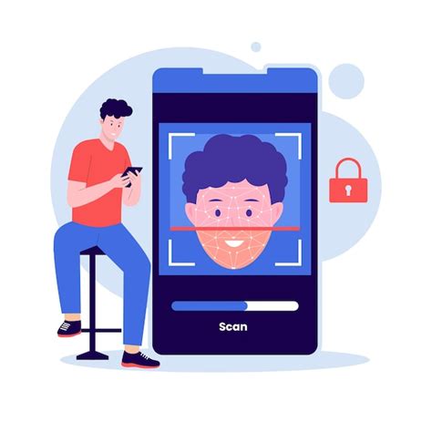 Premium Vector Face Recognition Illustration Flat Design