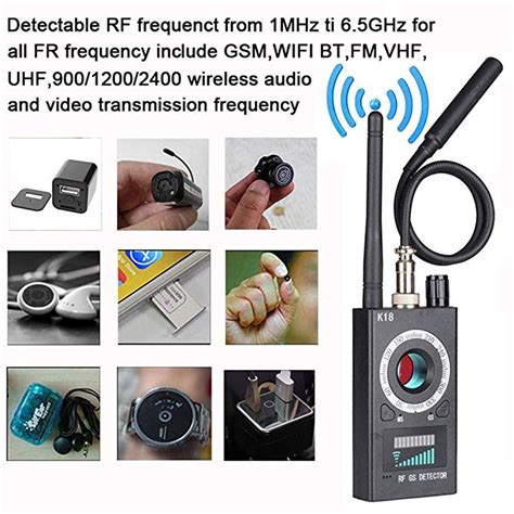 K18 Rf Signal Camera Detector Gsm Camera Audio Bug Finder Gps Full Range Scan