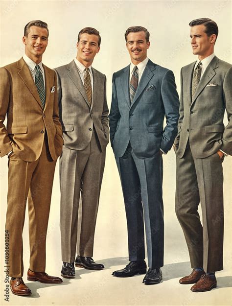 Vintage Fashion Advertisement From The 1960s Featuring Men In Suits