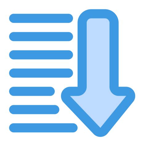 sort descending generic blue icon