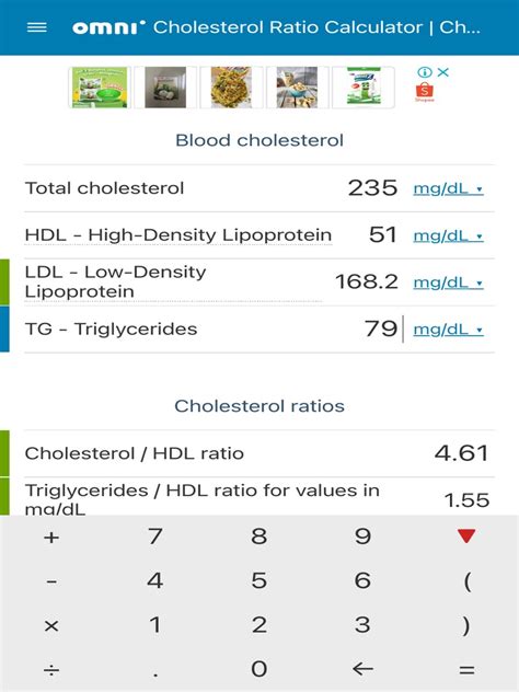 Cholesterol Ratio Calculator Cholesterol Levels Pdf