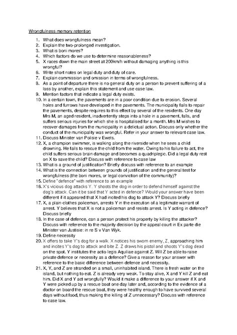 Wrongfulness Memorize Wrongfulness Memory Retention 1 What Does