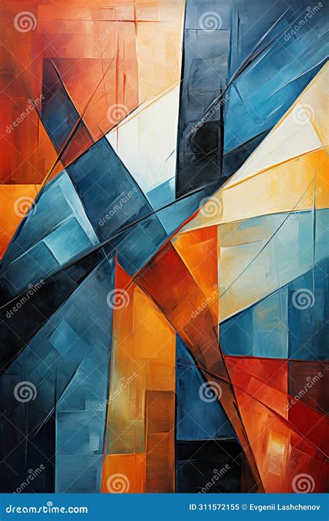 Modern Abstract Art Featuring A Vibrant Play Of Geometric Shapes And