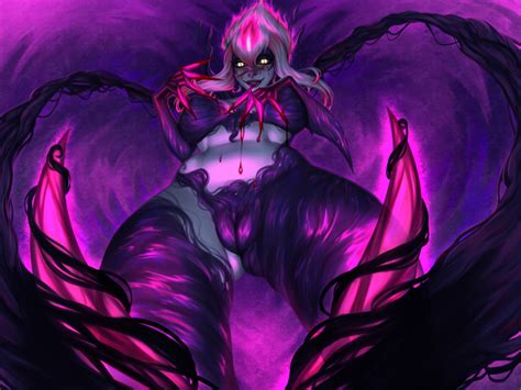 Rule 34 Blood Bodily Fluids Breasts Camel Toe Demon Evelynn Female