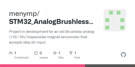GitHub Menymp STM AnalogBrushlessServomotorController V StepDir Project In Development