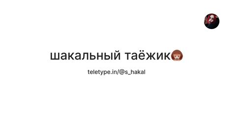 шакальный таëжик🦔 — Teletype