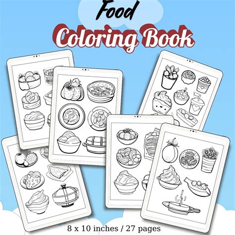 Food Coloring Pages Sheets Of Food Coloring Book