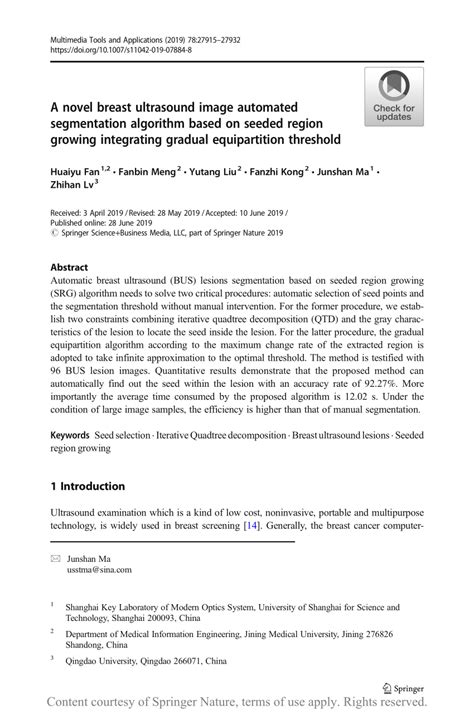 A Novel Breast Ultrasound Image Automated Segmentation Algorithm Based On Seeded Region Growing