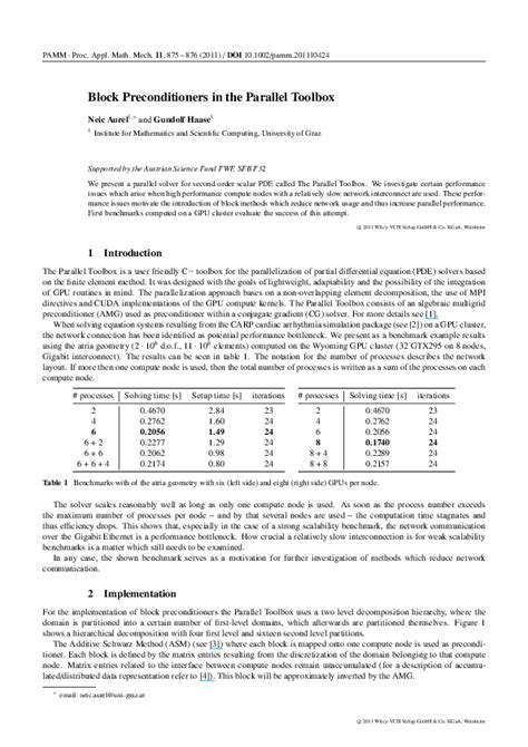 Pdf Block Preconditioners In The Parallel Toolbox