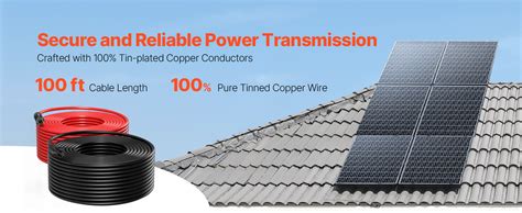 VEVOR FT Solar Panel Extension Wire Female Male Connectors AWG Set Of VEVOR AU