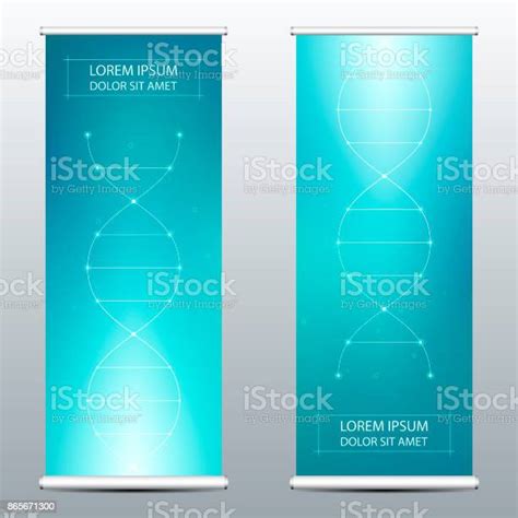 프레 젠 테이 션 및 게시에 대 한 배너를 추상 롤입니다 과학 기술 및 비즈니스 템플릿입니다 분자 Dna 배경 벡터 일러스트 레이 션 0명에 대한 스톡 벡터 아트 및 기타