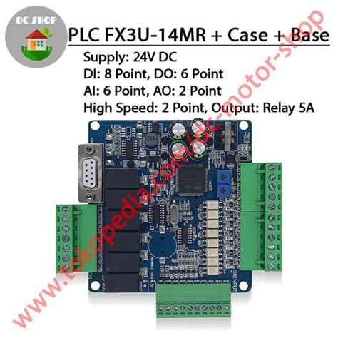 Jual Plc Mitsubishi Fx3u 14mr 8di 6do 6ad 2da Rs232 Rs485 Modbus Rtu