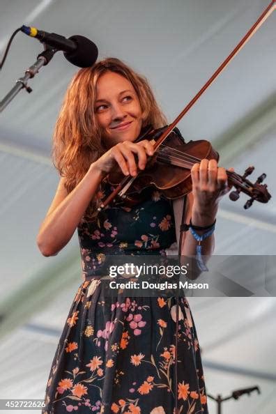 Emily Franz Of Mandolin Orange Perform During The 2014 Newport Folk