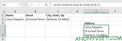 Lesson How To Use The Concatenate Function In Excel Anonyviet English Version