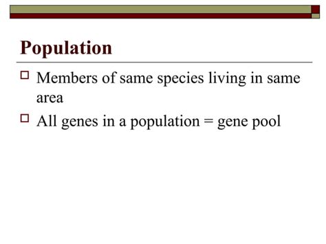 Evolution And Population Genetics Presentation Ppt
