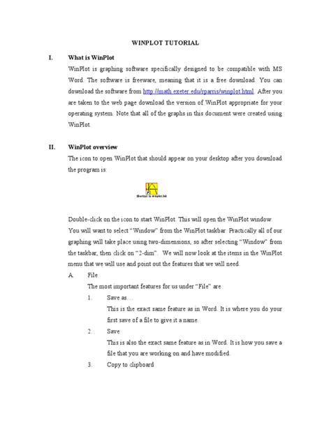 An Introduction To Using Winplot Graphing Software Pdf Cartesian Coordinate System Equations