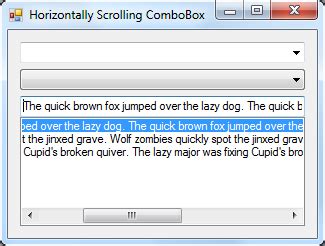 Adding A Horizontal Scrollbar To A Combobox Using C Codeproject