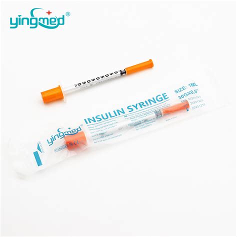 1ml Orange Cap Diabetic Insulin Syringe With Needle High Quality 1ml