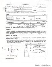 Physics Lab Work And Energy Pdf Course Hero