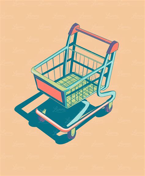 Stylized Shopping Cart Illustration On Lummi