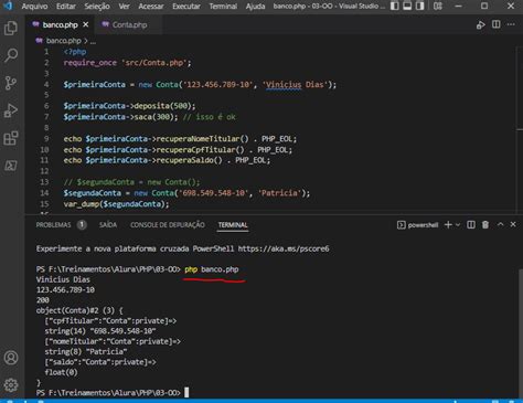 Run Bank Php No Terminal Orientação A Objetos Com Php Classes Métodos E Atributos Alura