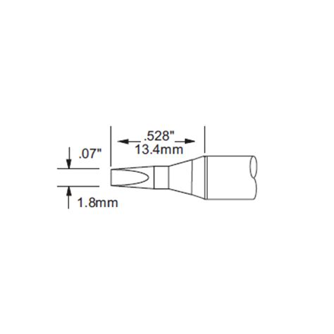 Metcal Sfv Ch18ar Chisel Solder Tip 0 07 W X 0 528 L